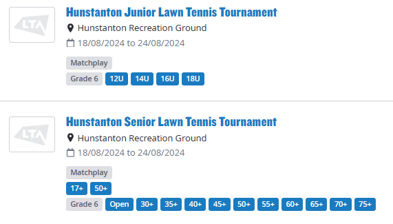 Hunstanton Lawn Tennis Tournament